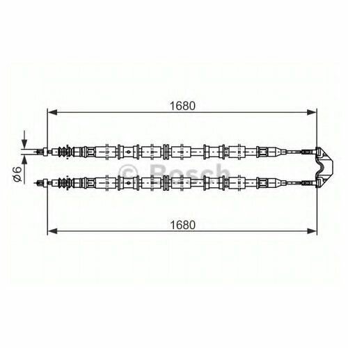 Тросик, cтояночный тормоз Bosch 1 987 482 107 для Opel Zafira (1999-2005), Saab 9000 (1984-1998), Vauxhall ZAFIRA MK I A T98 (1998-2005)