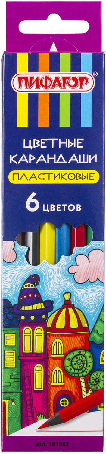 Карандаши 6 цветов "сказочный город" (181582)