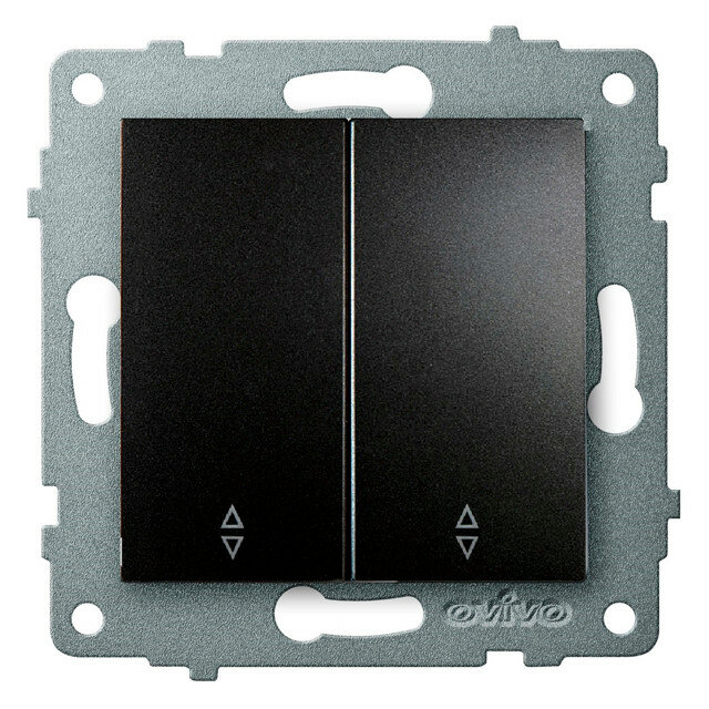 OVIVO Loft черный проходной двухклавишный выключательнадежное управление освещением