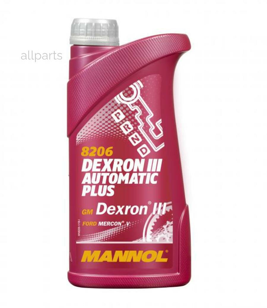 MANNOL MN8206-1 8206 MANNOL DEXRON III AUTOMATIC PLUS 1 л. Синтетическое трансмиссионное масло