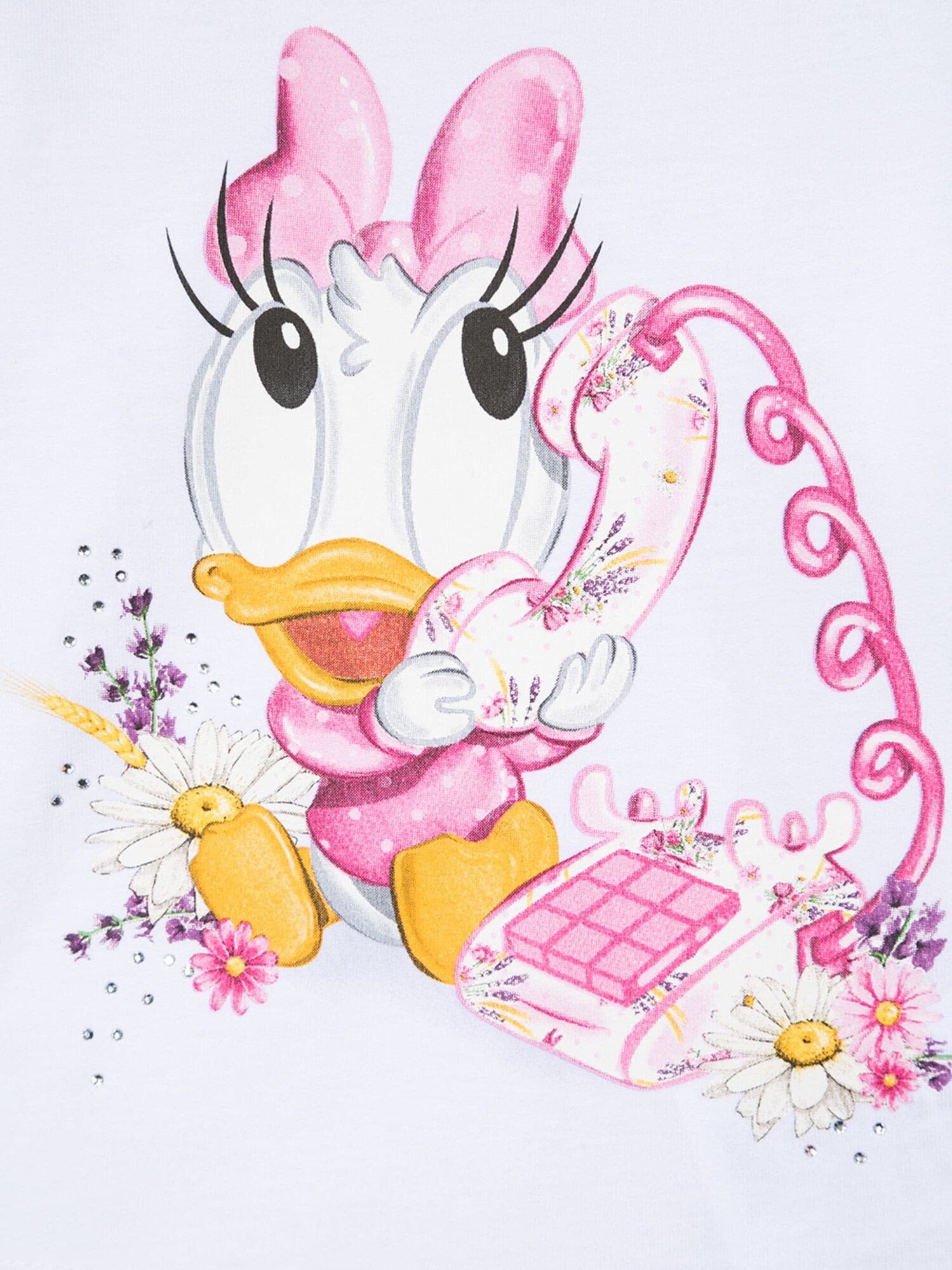 Футболка MONNALISA Daffy Duck, размер 80, бежевый/белый — фото 1