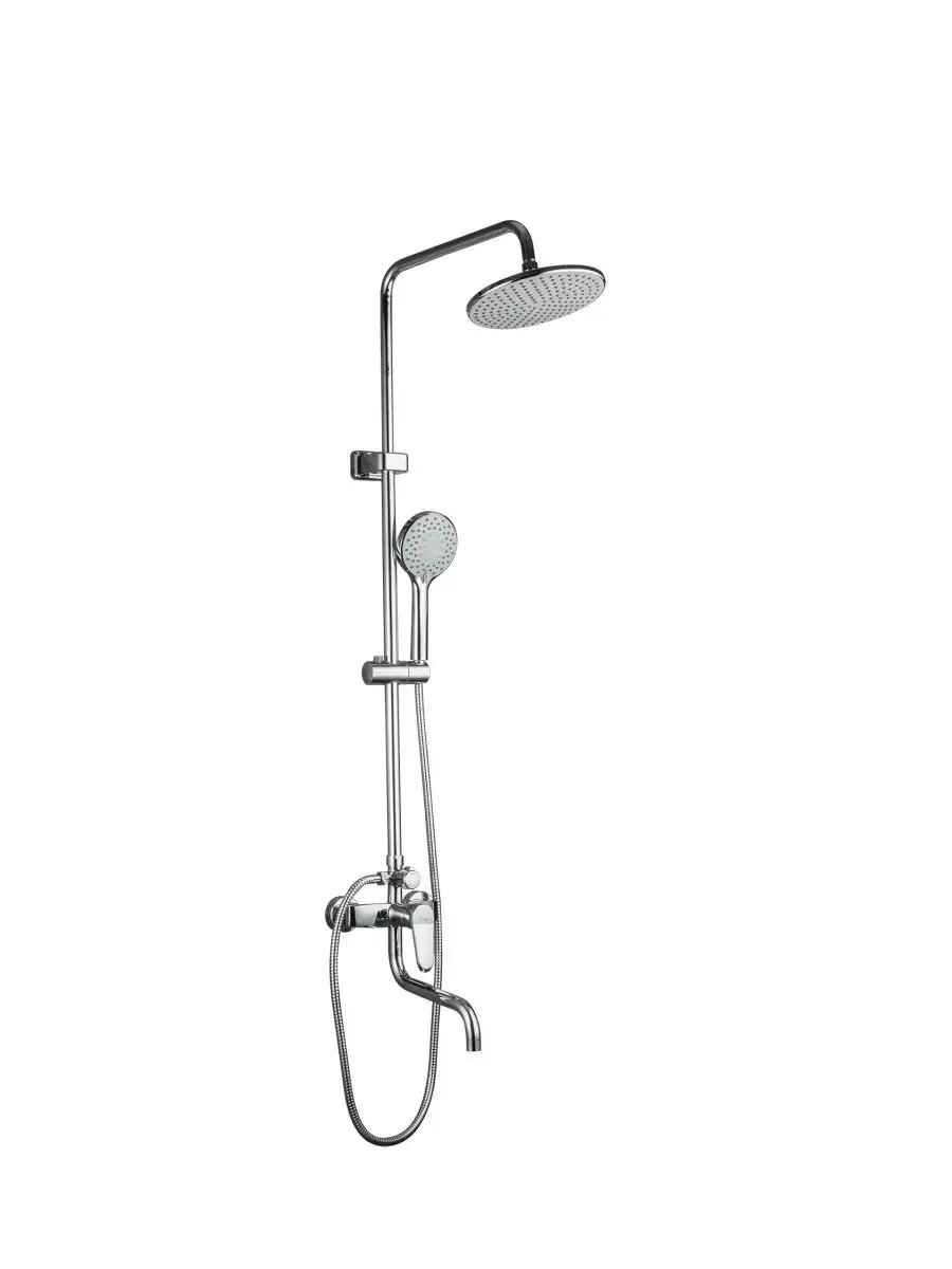 Душевая стойка со смесителем Frap F2427 с тропическим душем, хром