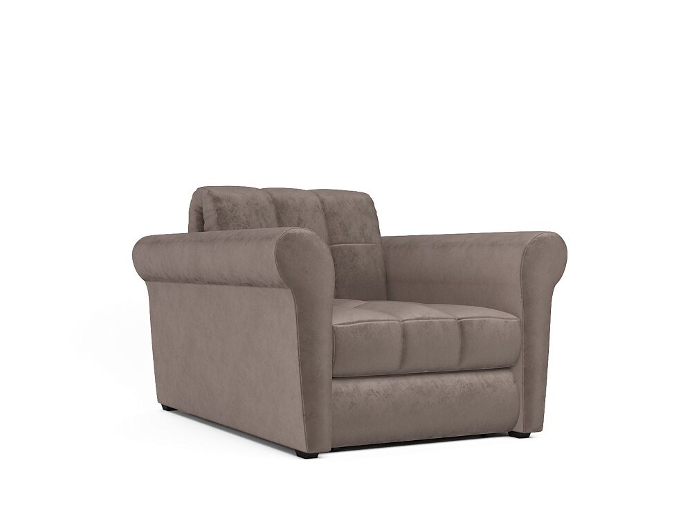 Кресло-кровать Гранд Серое Микровельвет, 107х104х83 см, на металлическом каркасе