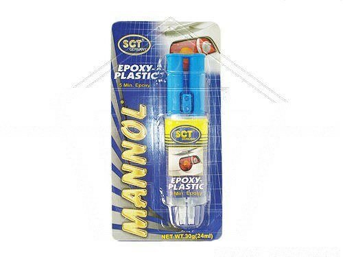 Клей эпоксидный mannol epoxy-plastic для пластика (2-х компонент,5 мин.) (30 гр) (9904)