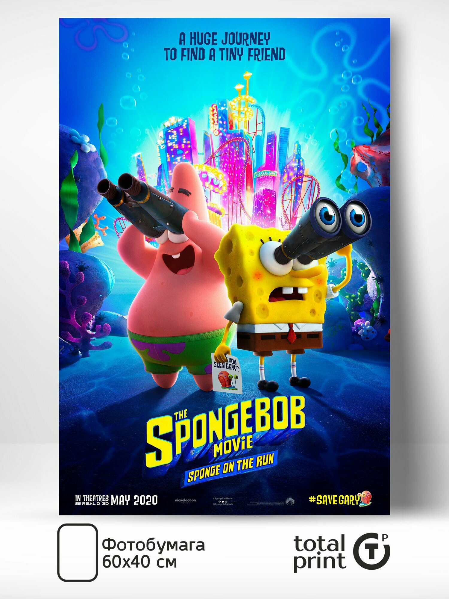 TotalPrint Постер для интерьера по фильму, 60х40см, Губка Боб