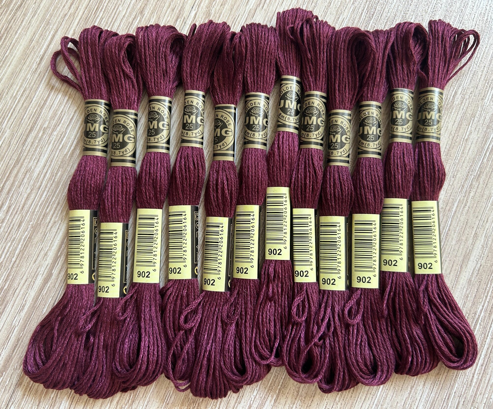 Нитки для вышивания JMC мулине (150-3866) 100% полиэфир 12 штук x 8 м