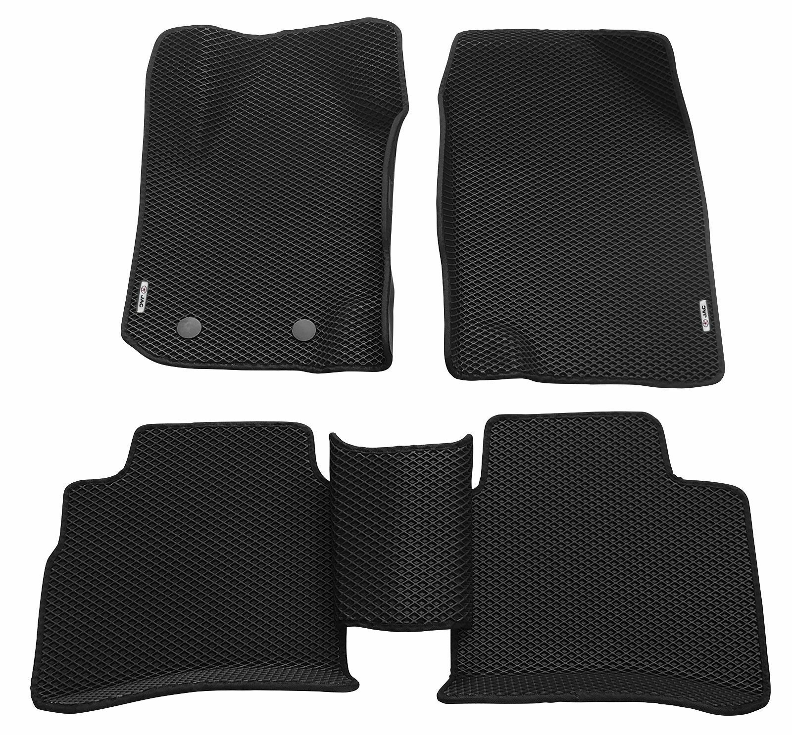 Автомобильные коврики (автоковрики) с 3D бортами ЭВА / EVA / ЕВА для Москвич 3 / 2022 - н. в. + 2 логотипа