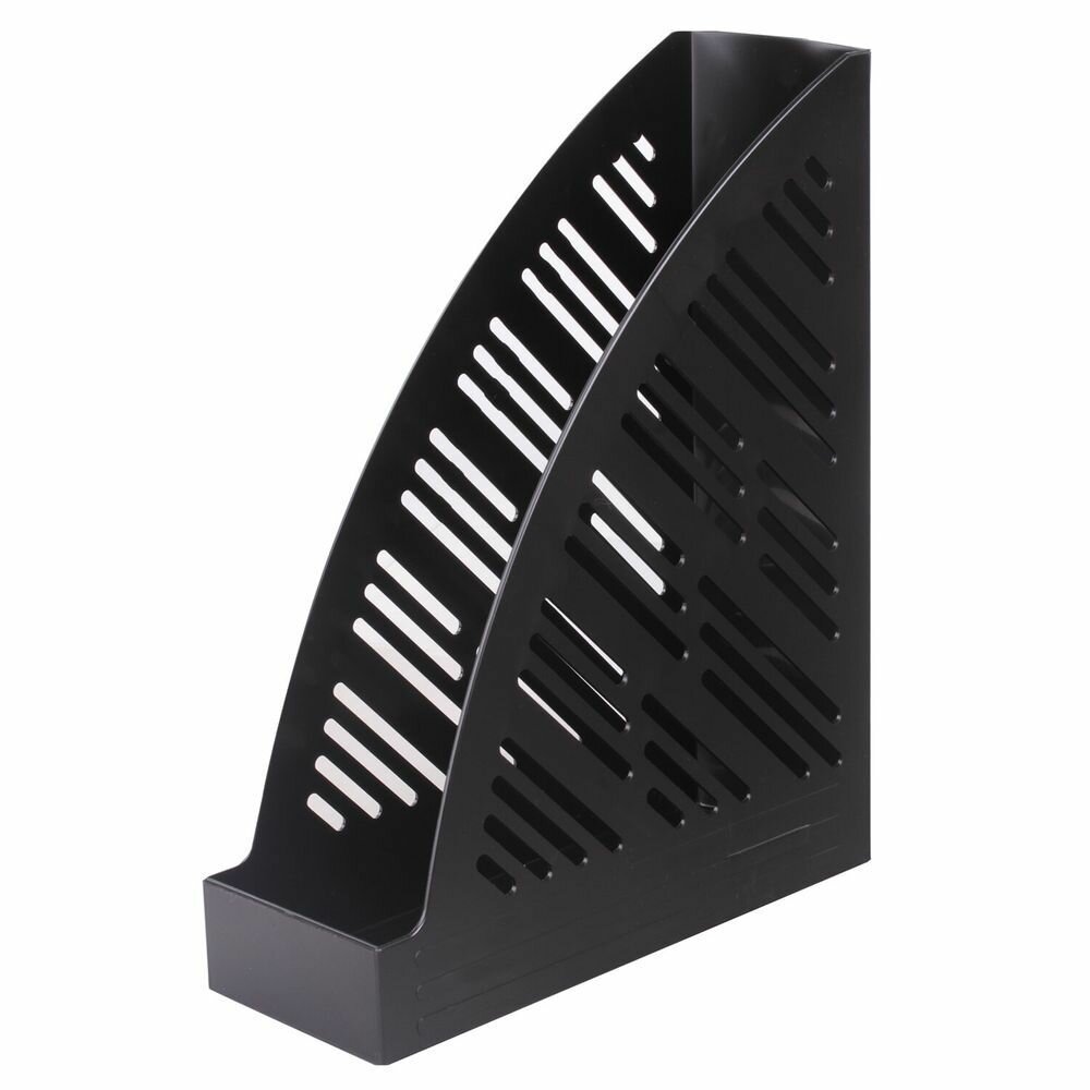 Лоток вертикальный для бумаг BRAUBERG "Standard+", 250х90х300 мм, черный, 237224 (3 штуки в упаковке)
