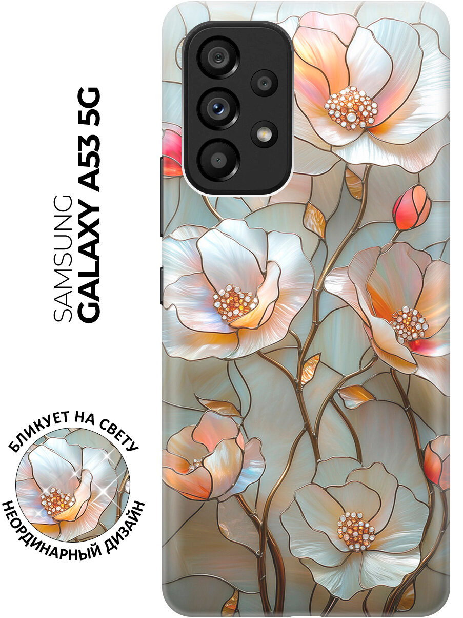 Силиконовый чехол на Samsung Galaxy A53 5G с принтом "Фарфоровые цветы"