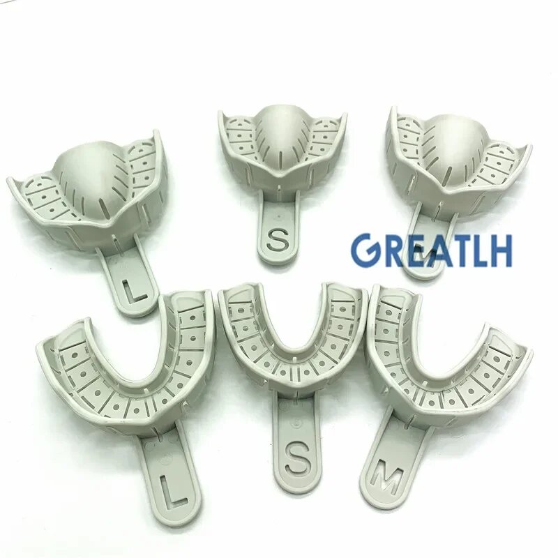 Держатели для оттисков зубов GREATLH, серые, 6 шт.