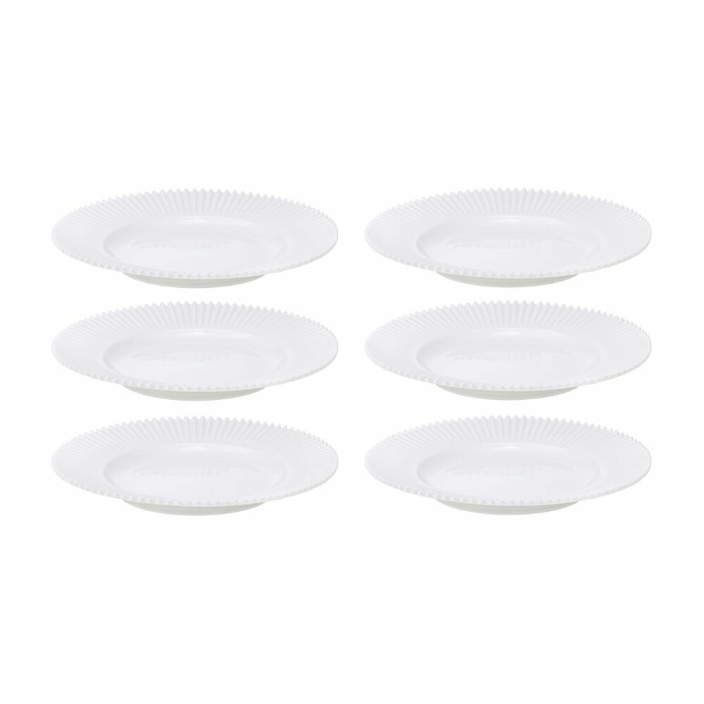 Набор из двух тарелок "Edge", фарфор, 21 см, белый, 6 тарелок