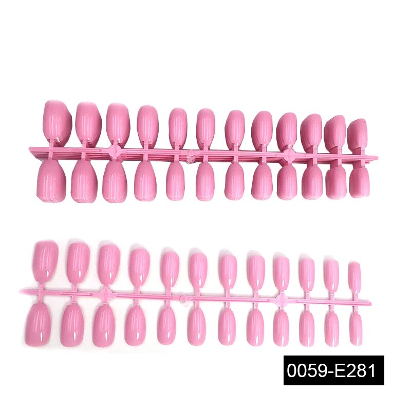 Накладные ногти короткие острые E281 Jelly pink, 120 шт