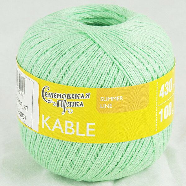 Пряжа Семеновская кабле 30086 св. зел_х1 (5 мотков)