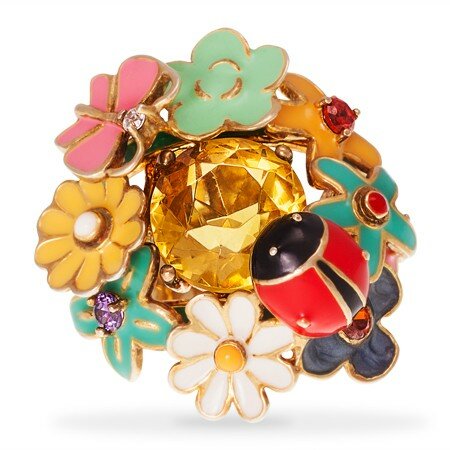 Перстень, серебро, 925 проба, золочение, эмаль, фианит