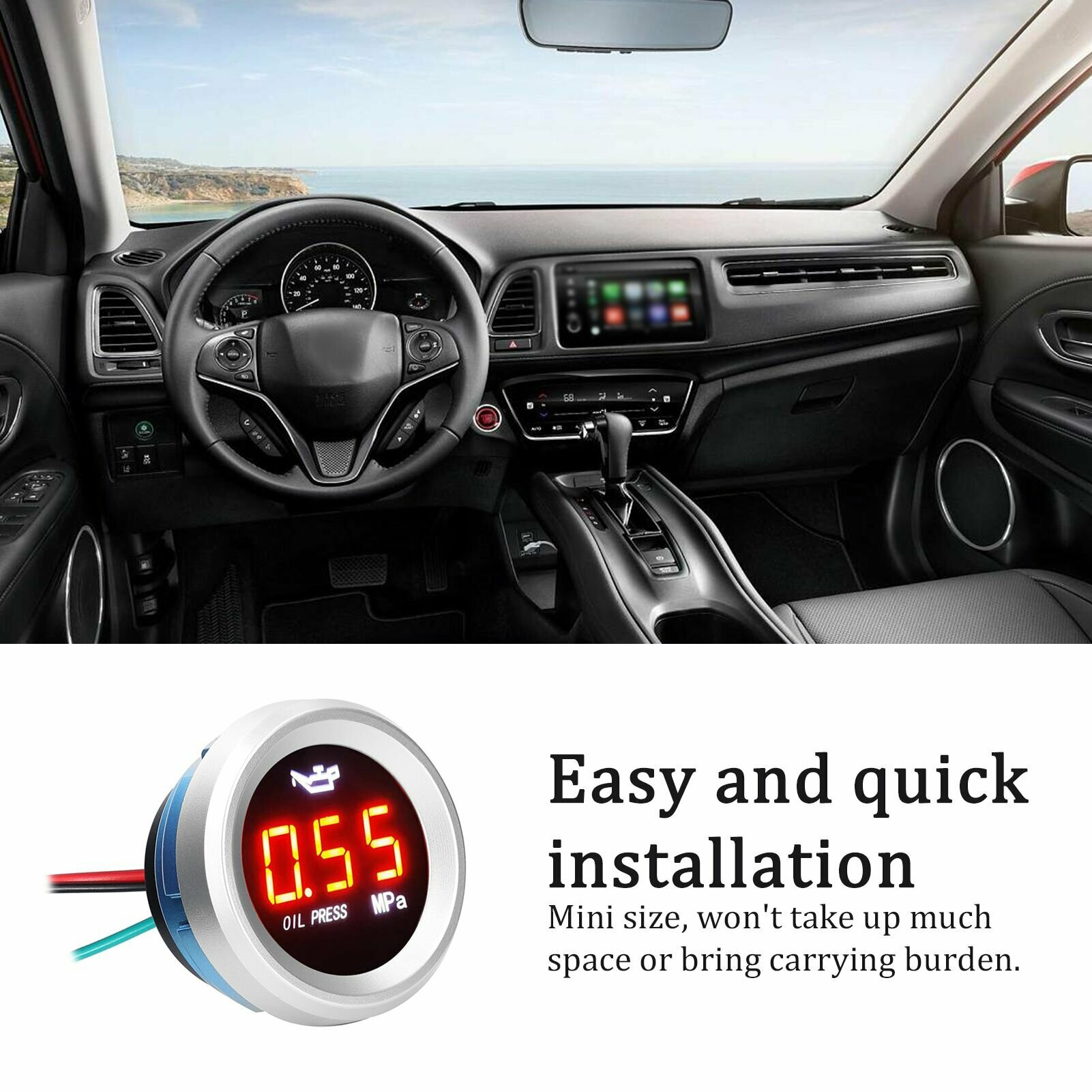 Цифровой манометр для измерения давления масла с мигающей сигнализацией 0-1,00 МПа, датчики давления масла в автомобильном двигателе 9-35 В для авто-мотоцикла