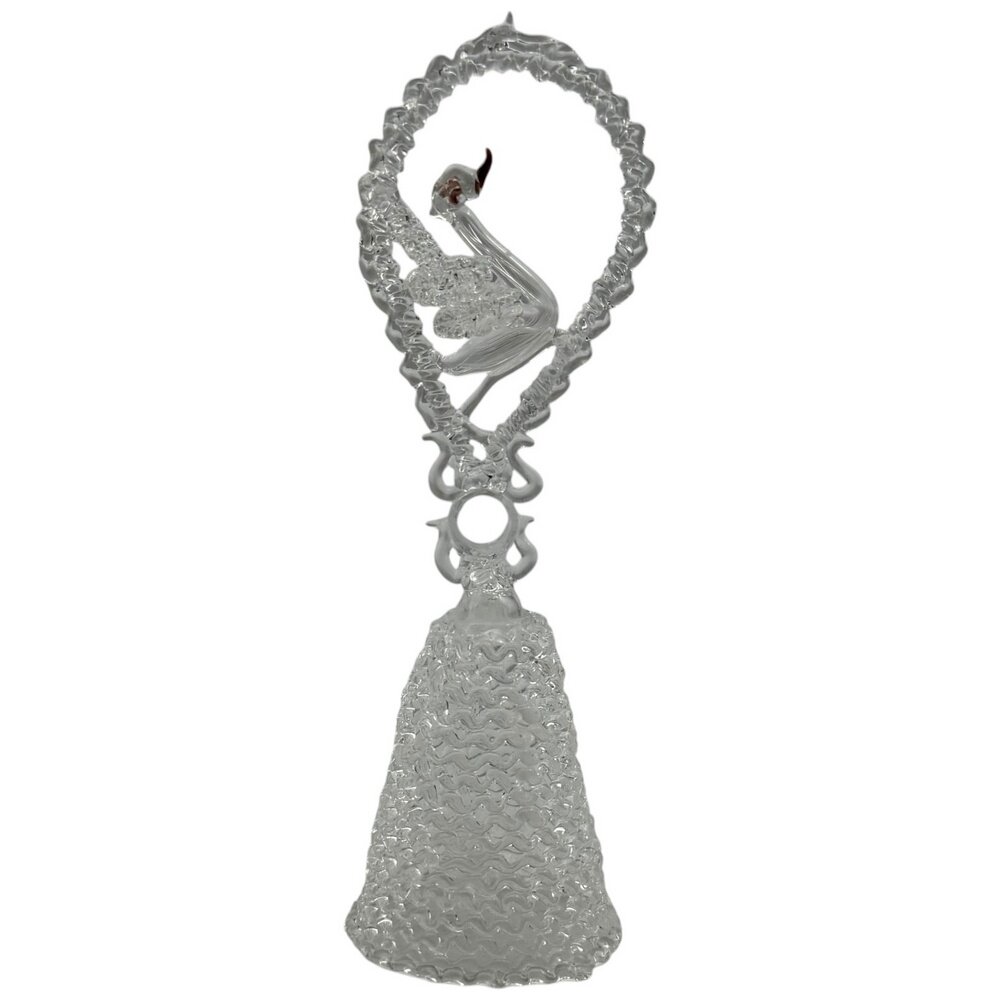 Колокольчик хрустальный "Лебедь", 14.5 см, 2010-2020 гг, хрусталь, Гусь-Хрустальный, Россия