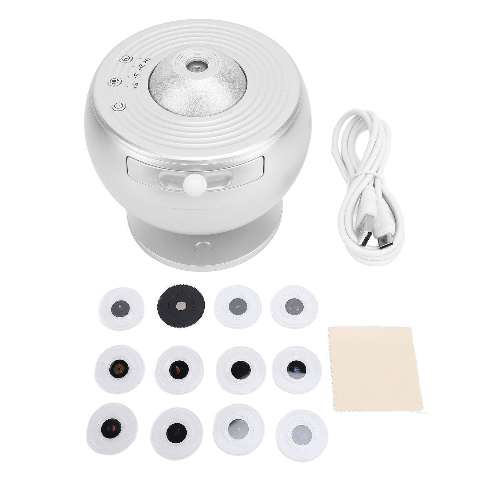 Комплект звездного проектора, 12 декоративных дисков с фильмами, лампа для проектора планетария для дома, спальни, серебристый