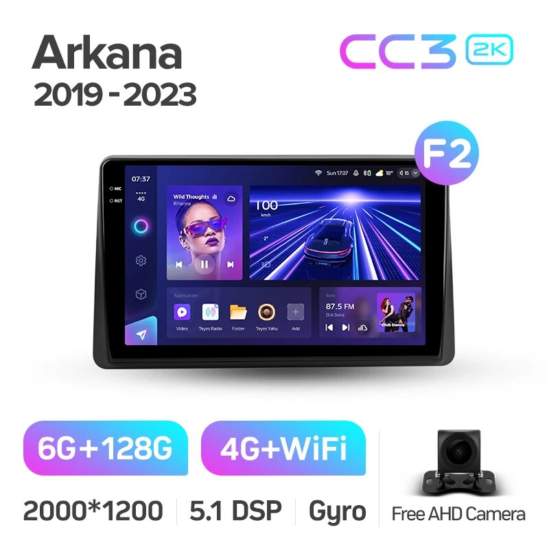 TEYES Тиайс CC3 2K Штатная магнитола For Рено Дастер HM For Рено Аркана 1 For Arkana 2K 128G-F2