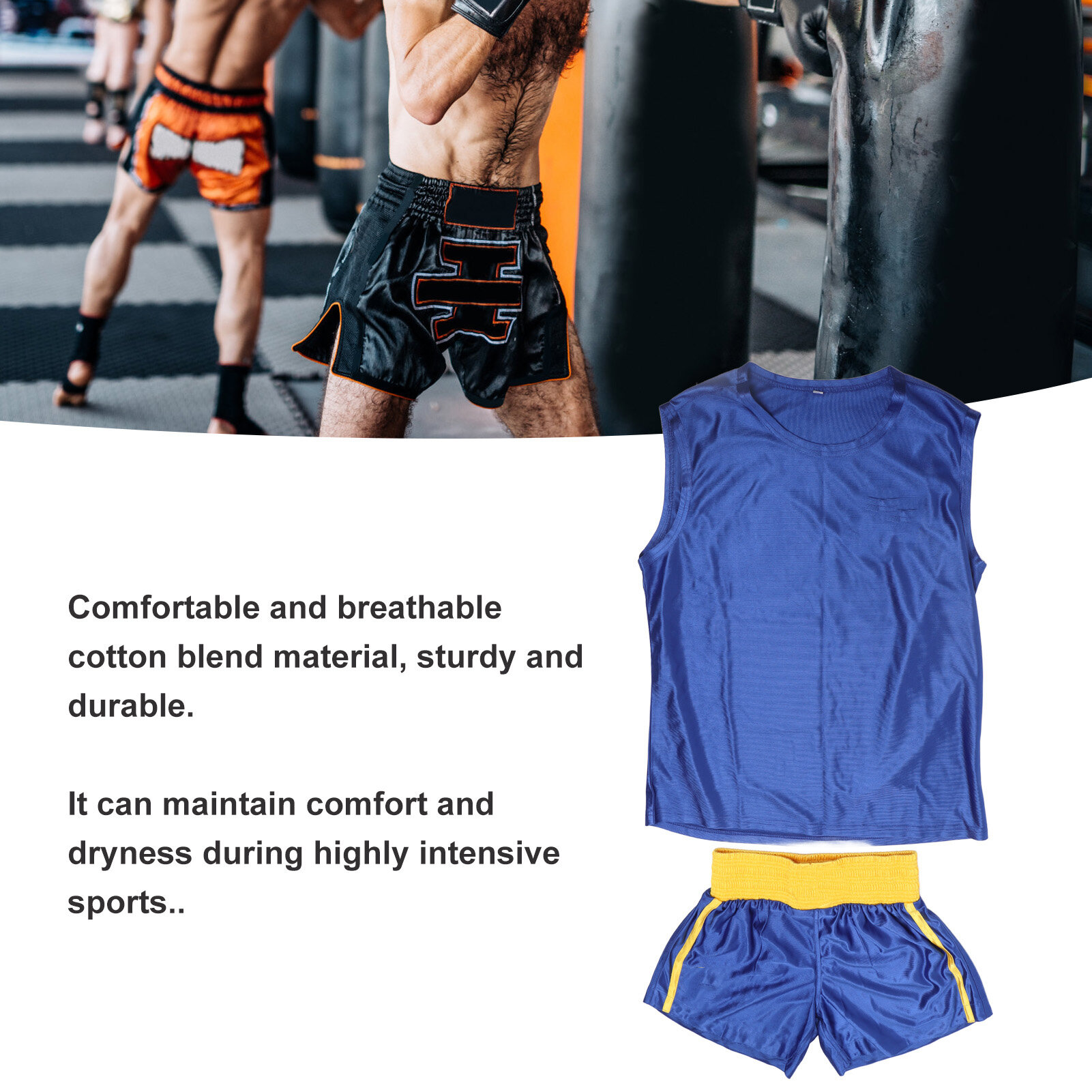 Детская боксерская форма с эластичной резинкой на талии Sanda Mauy, тайский тренировочный костюм, наряд для соревнований