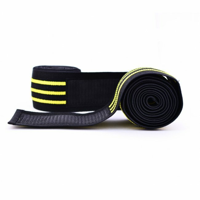 Спортивные бинты коленные для пауэрлифтинга и тяжелой атлетики прорезиненные 2 шт