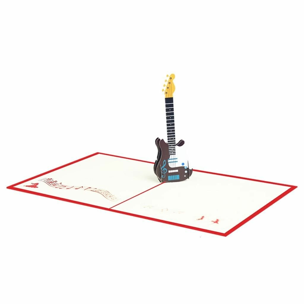 Поздравительная открытка на День отца с 3D стереогитарой