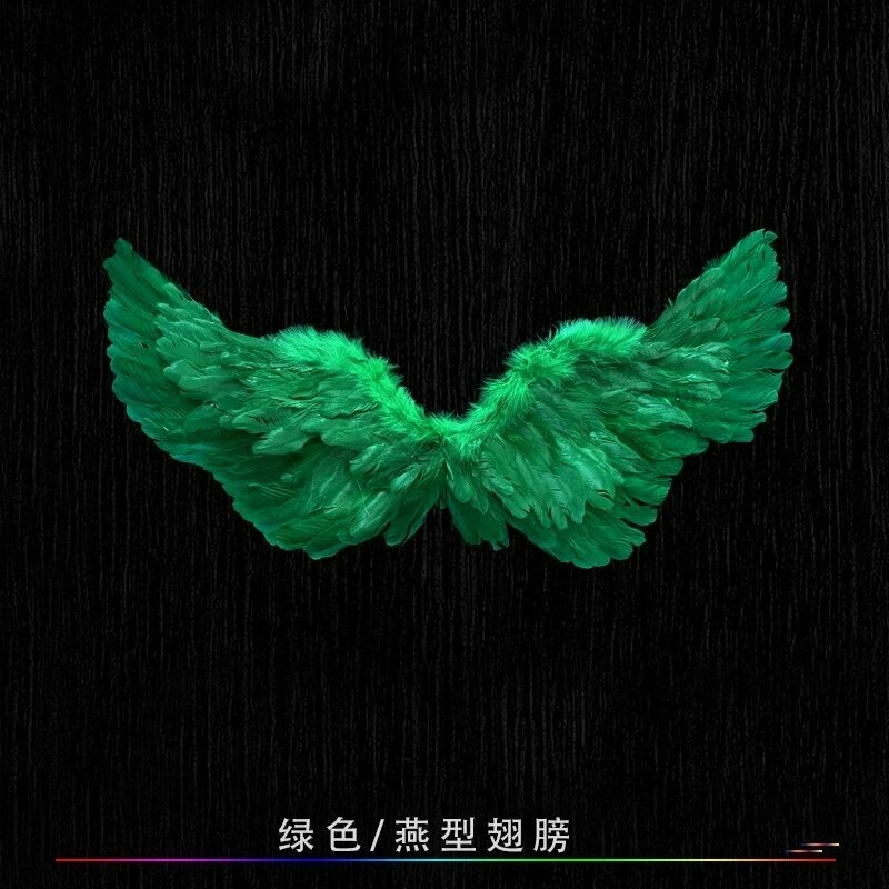 Крылья ангела из пера Изумрудный, M, зеленый