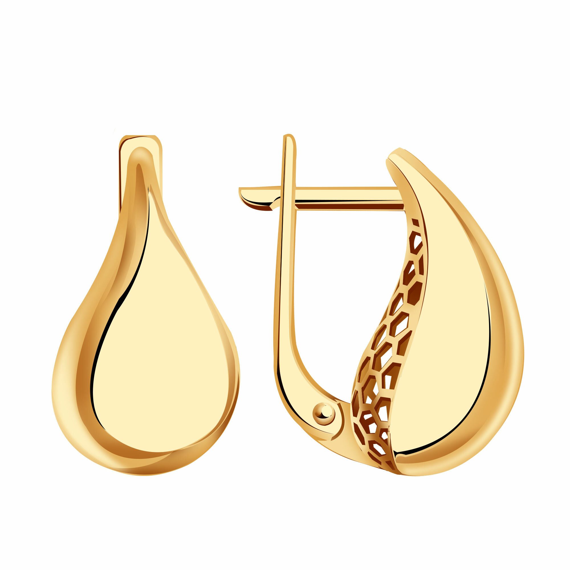Серьги Diamant online, красное золото, 585 проба