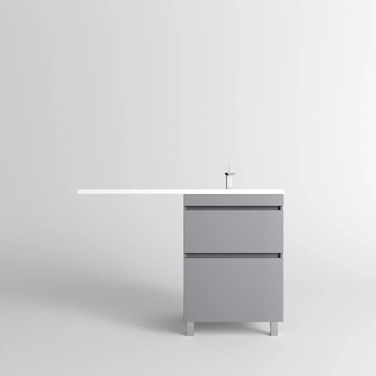 Тумба под стиральную машину напольная без раковины Style Line Даллас Леон СС-00002450 светло-серый матовый