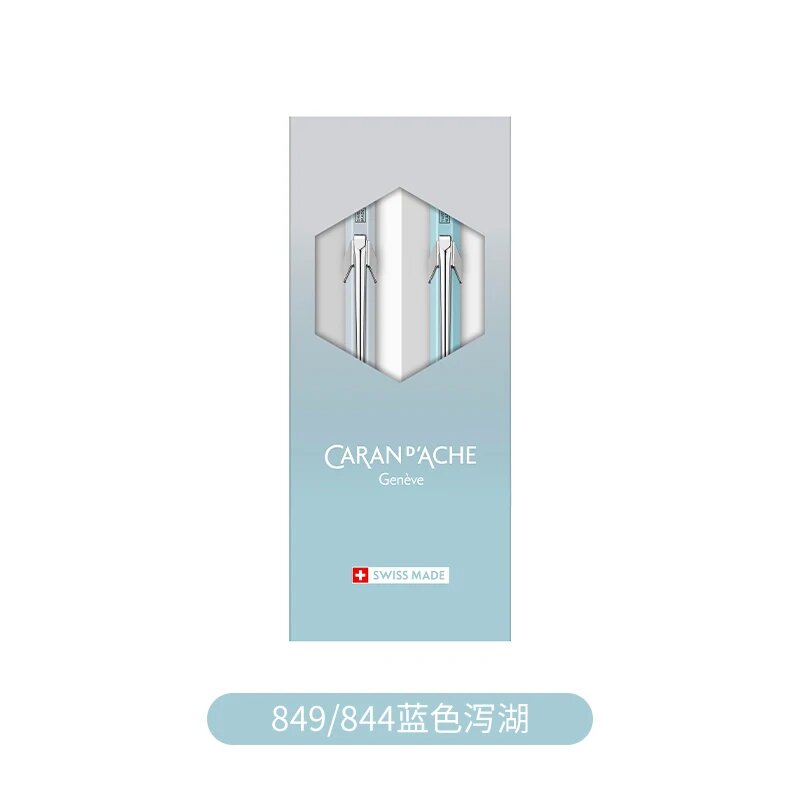 Caran D'Ache Swiss Lake Blue 849/844 Металлическая шариковая ручка и механический карандаш