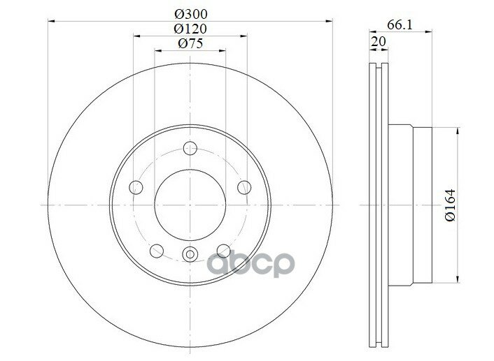 Диск тормозной задн. BMW 1(E81/E87) 2011->/3(E90-E93) 2004-> S&K арт. SKBD1098