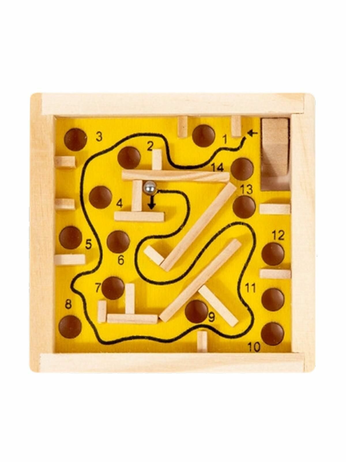 Сортер, Детский деревянный лабиринт с совместным интеллектом рук и мозга, ходячая игрушка из бисера-желтый