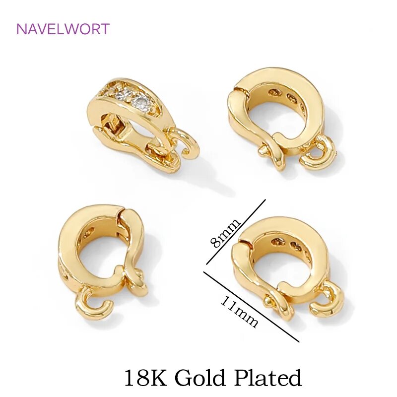 Комплект застежек для ювелирных изделий 18K gold plated, 8 шт