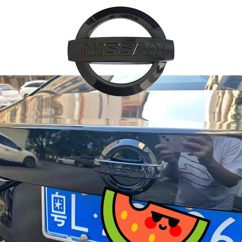 1 шт. черный ABS-логотип Nissan 8.8см 10см 10.5см 11.8см 12.8см для заднего бампера, 10.5cm x 9.1cm