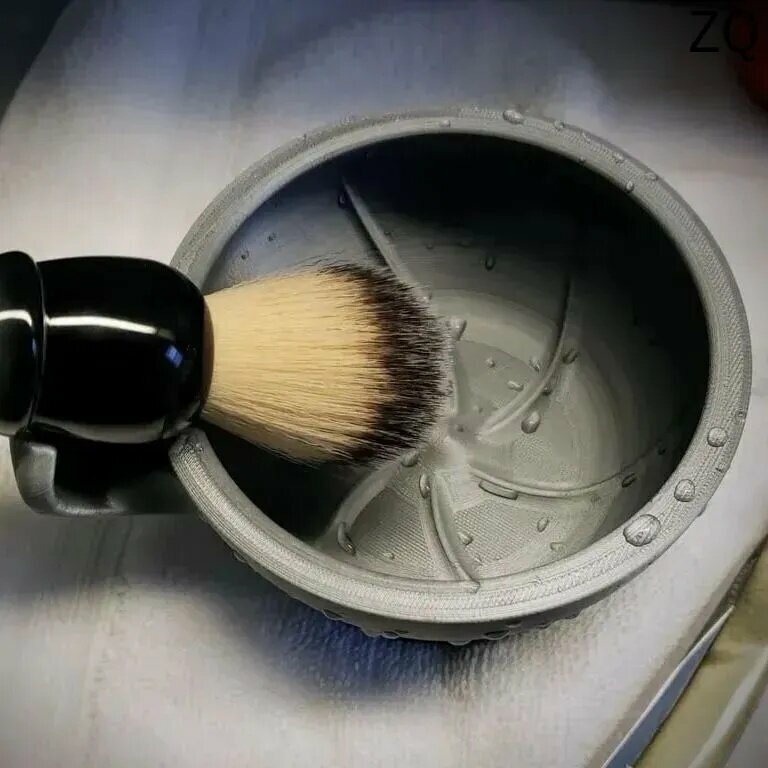 Чаша для бритья с подставкой для помазка (Серая, D12)