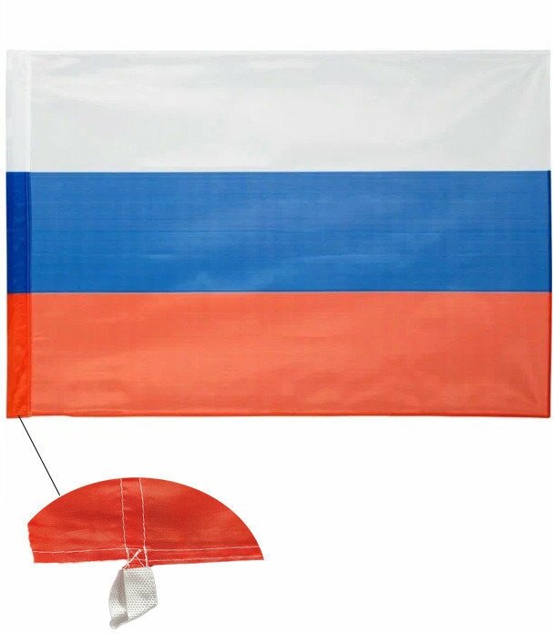Флаг России на флажном шелке с петлями (135 х 90 см)
