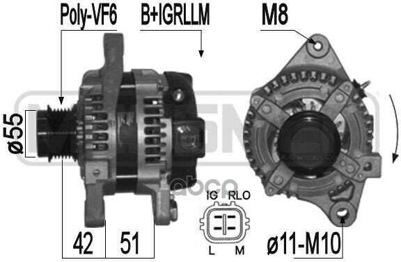 Генератор 14V 100A Era арт. 209360