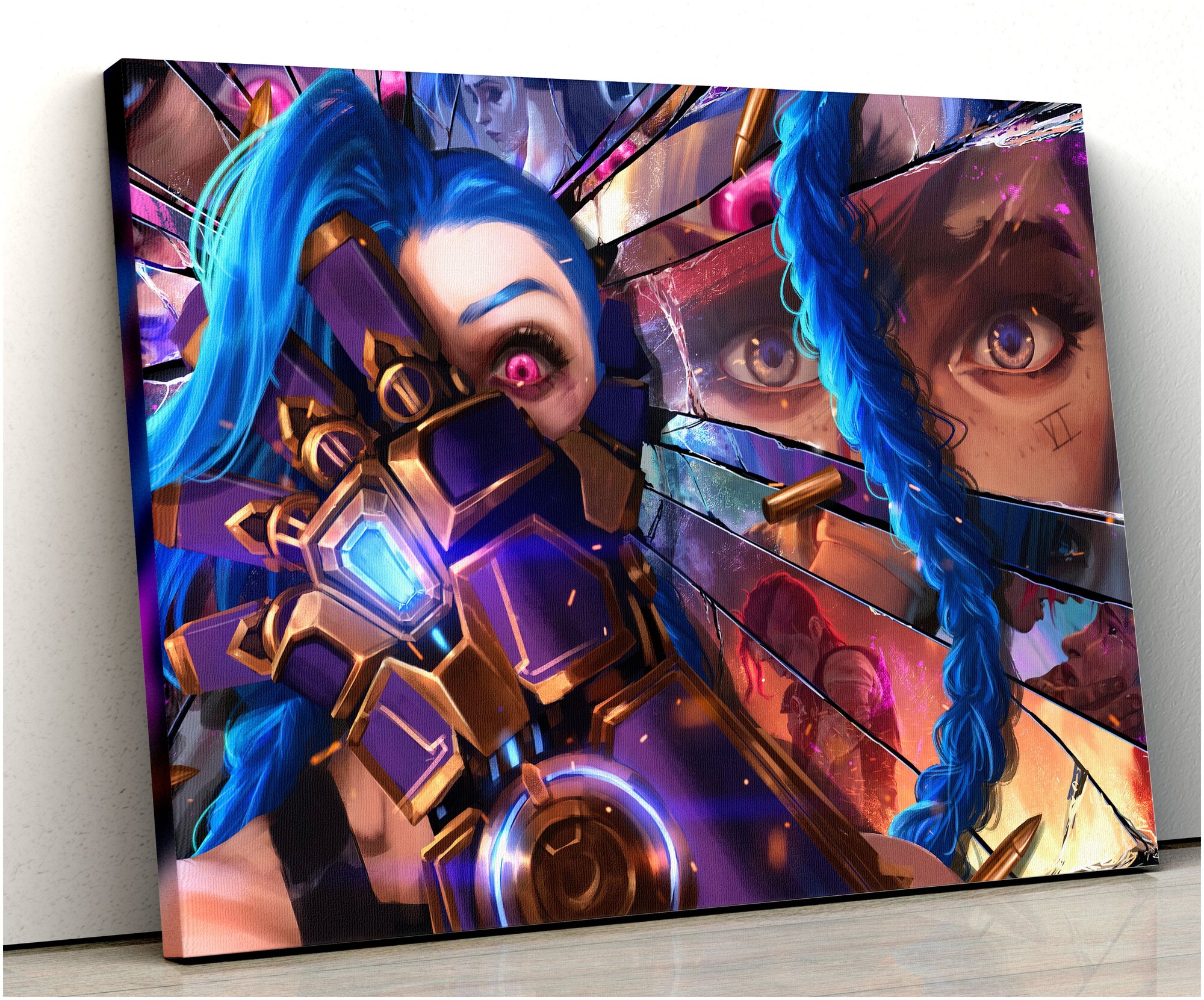 Картина на холсте с подрамником Аркейн/Arcane: League of Legends, герои. Картина, которая украсит интерьер комнаты, подчеркнет современный стиль Вашего жилья. Качественная печать, экологически безопасные материалы. Сделано в России, 40х55см