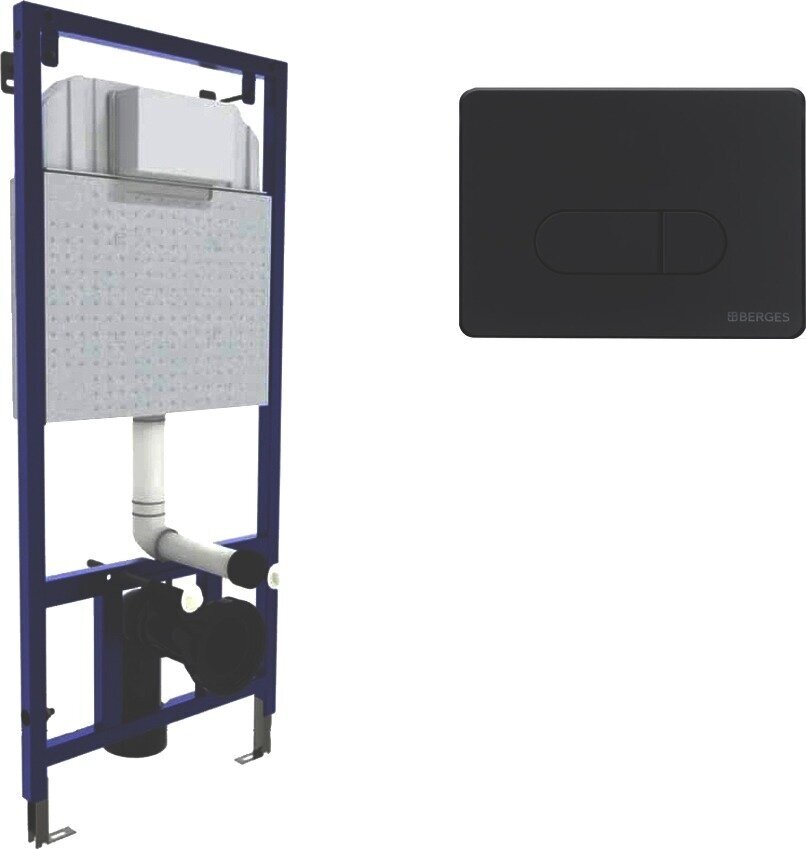 Система инсталляции для унитазов Berges Wasserhaus Novum 040235 с кнопкой смыва, черная /040235
