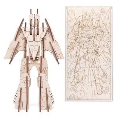 Деревянный пазл, раскраска, конструктор Lemmo Трансформер Ястреб (0198)