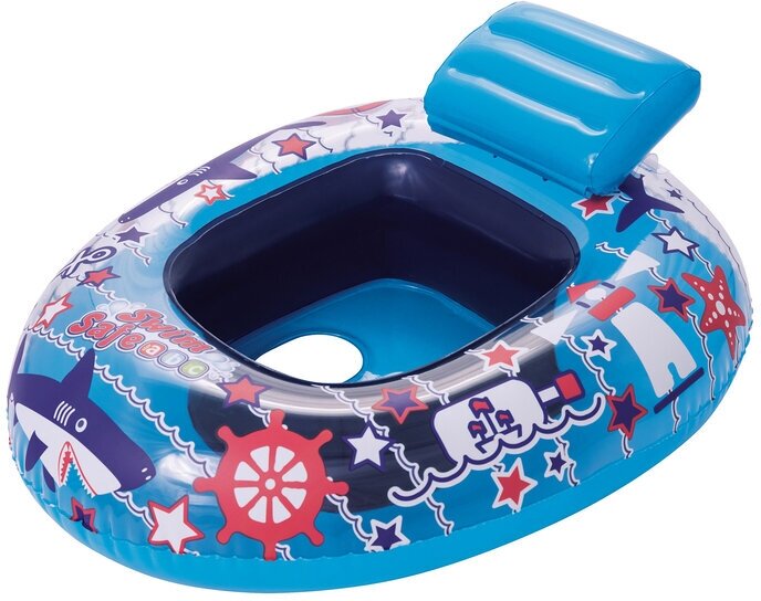 34126 Bestway Плот надувной 76х65см, 6-18мес синий