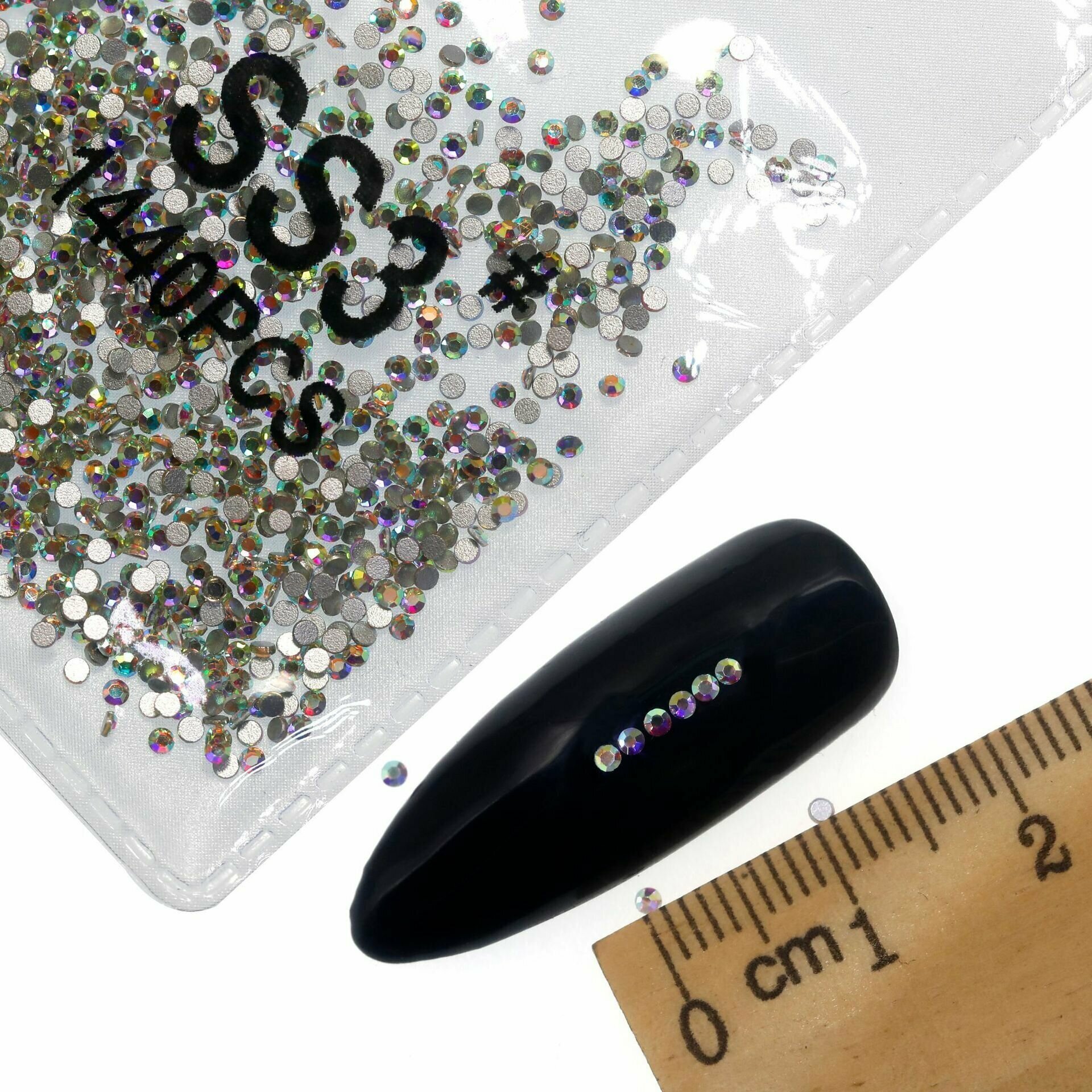 Стразы для ногтей и декора, хамелеон 1,4 мм ABSS3