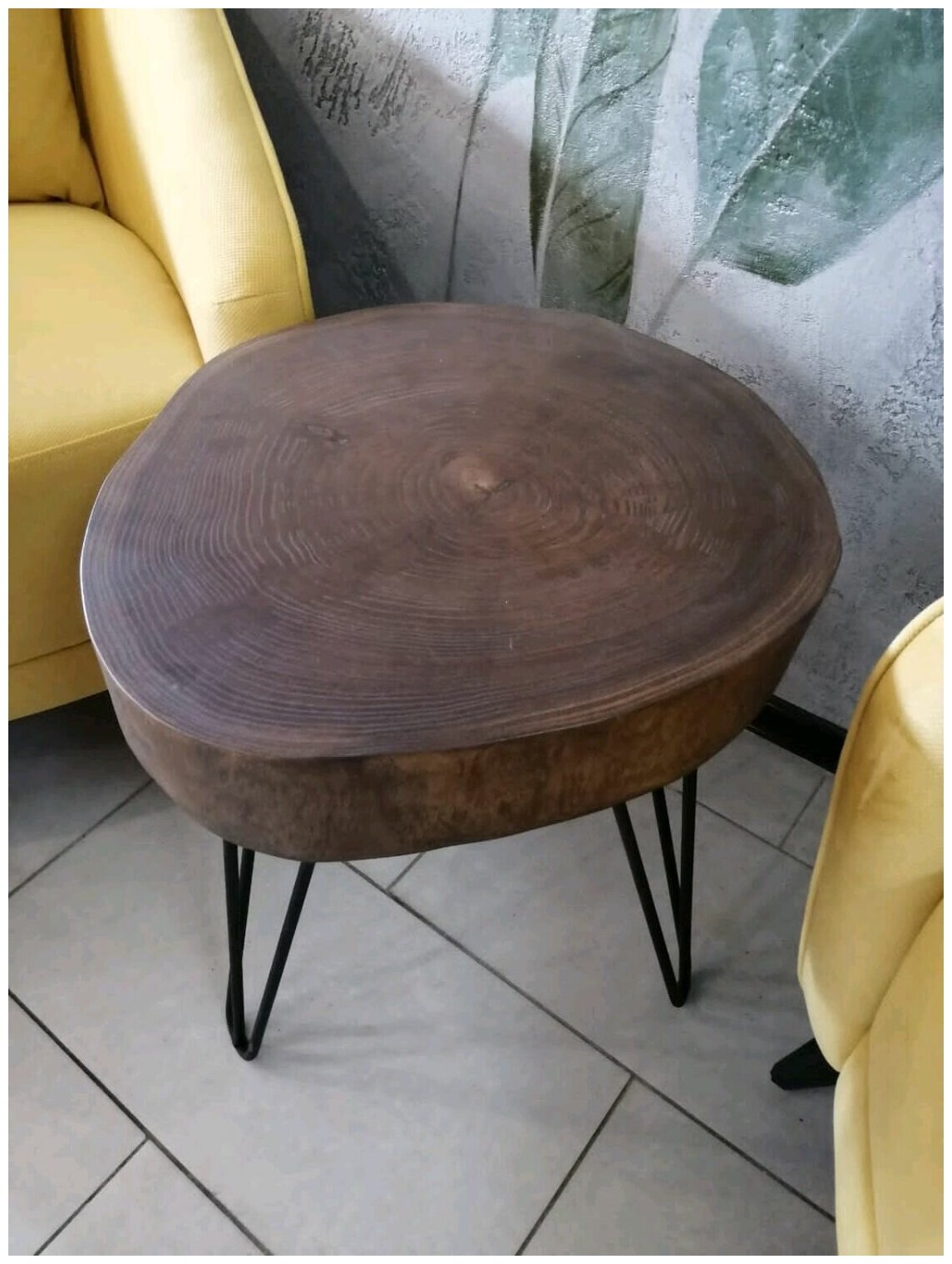 Журнальный стол "EasyLOFT" в стиле лофт, для гостиной, карагач, 50х50х50 см.