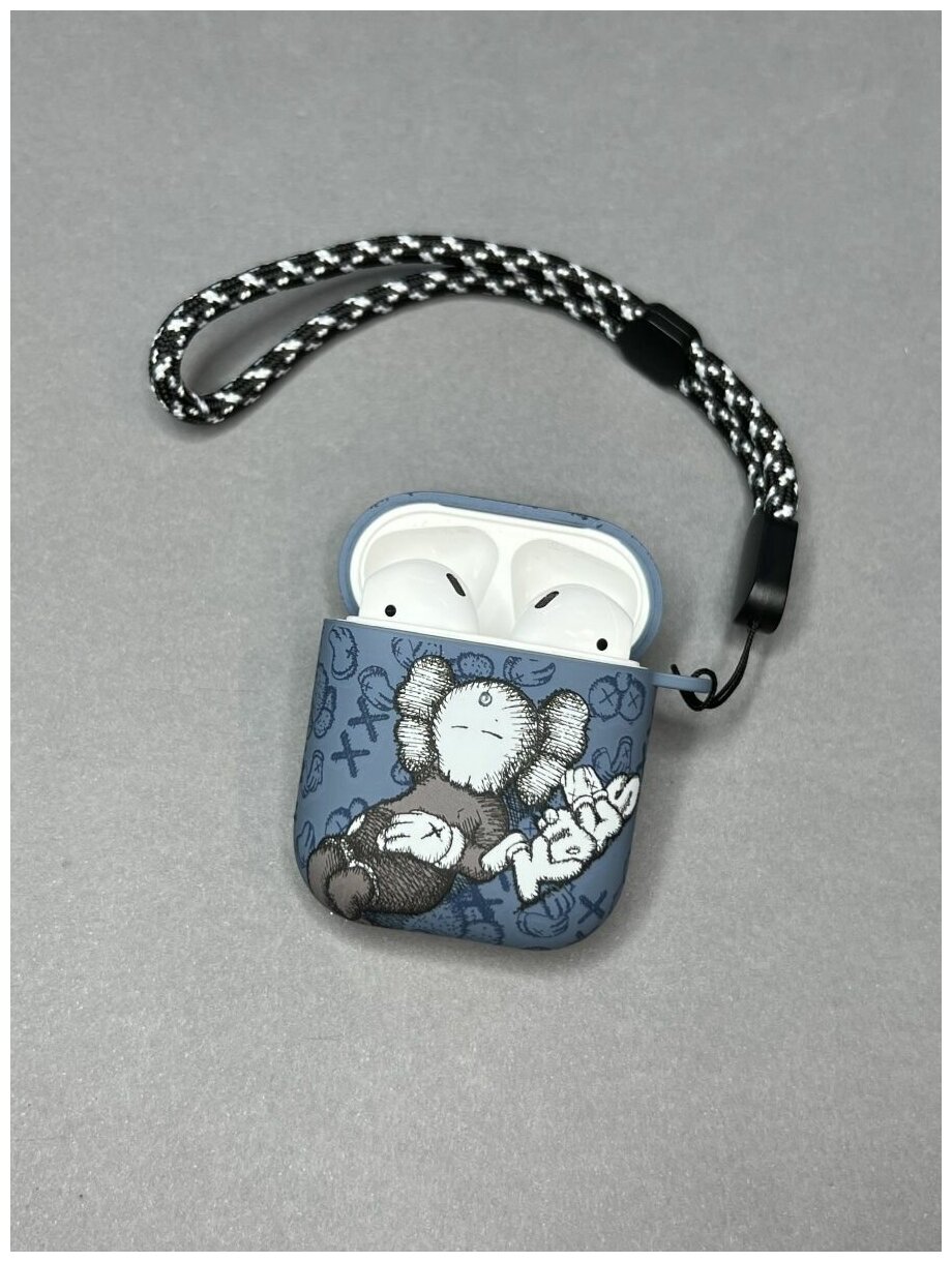 Чехол на airpods 2 и аирподс 1 защитный кейс силикон soft-touch , с принтом для беспроводных наушников