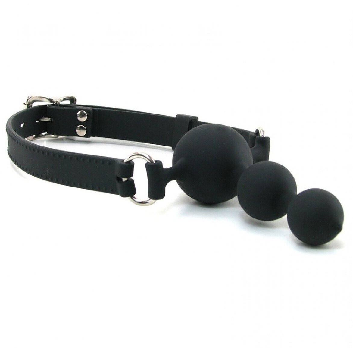 Кляп-страпон INTLIFE PD3698, черный, силикон, с ремешком, для взрослых, унисекс