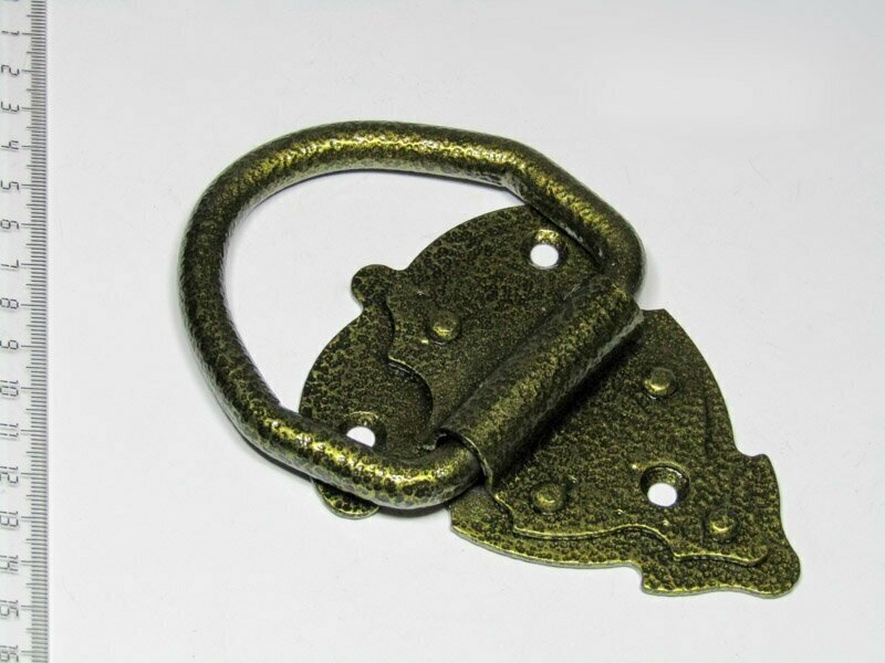 Ручка "Кольцо" ноэз РКО-90-SL, фигурная, металл 2 мм, старая бронза