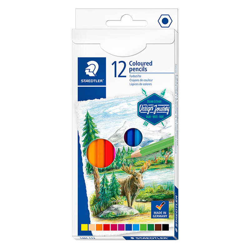 Ручка-раскраска STAEDTLER "146 Art", ручная роспись, 12 цветов, HB