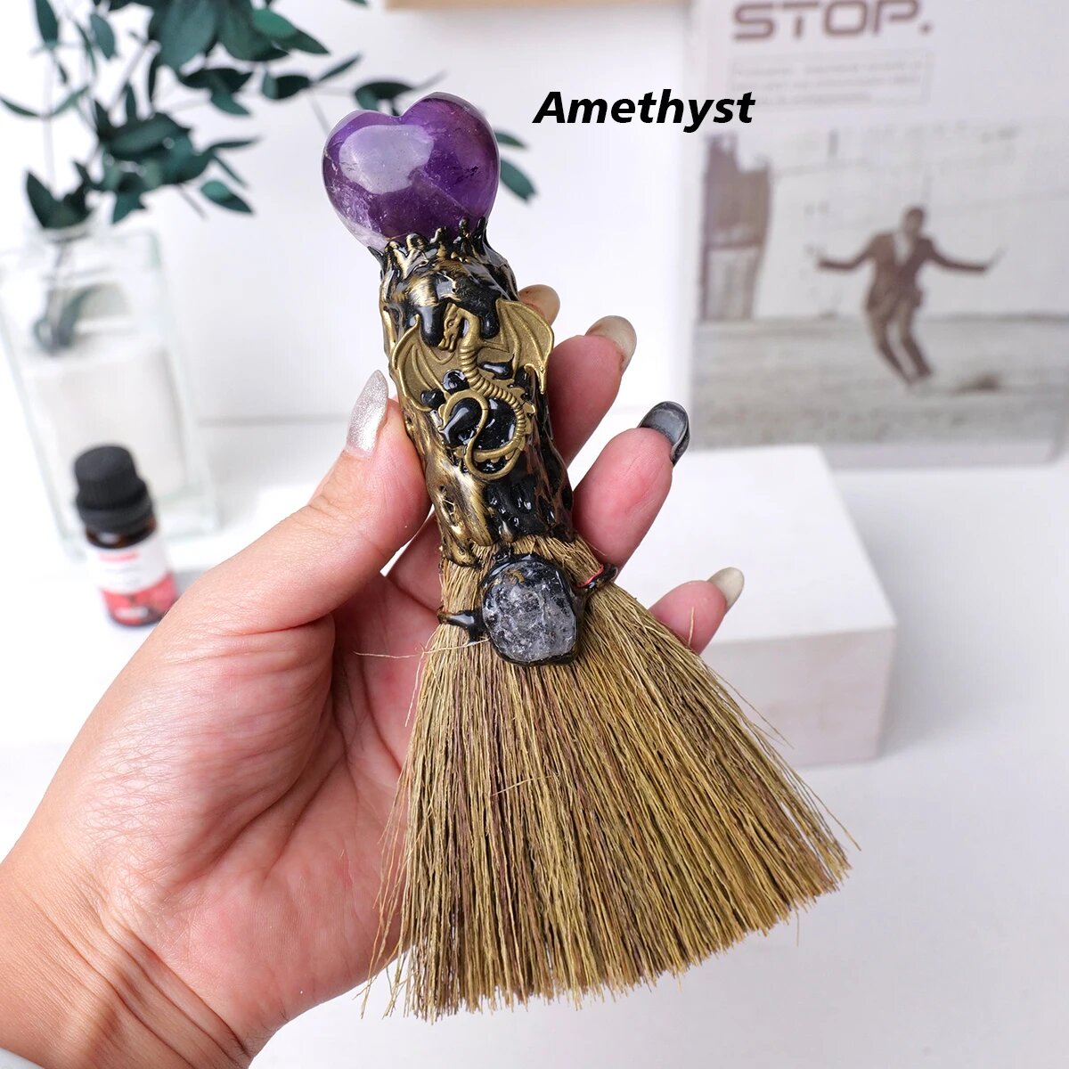 Кристалл в форме сердца Runyangshi для фэншуй Фиолетовый, Amethyst