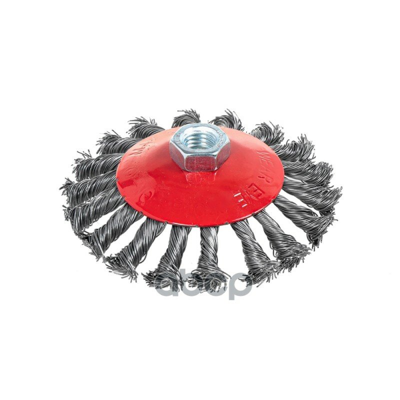 Щетка для УШМ конусная 115 мм, посадка M14, стальная витая проволока d=0.5мм, 12500 об/мин ARNEZI арт. R8048115
