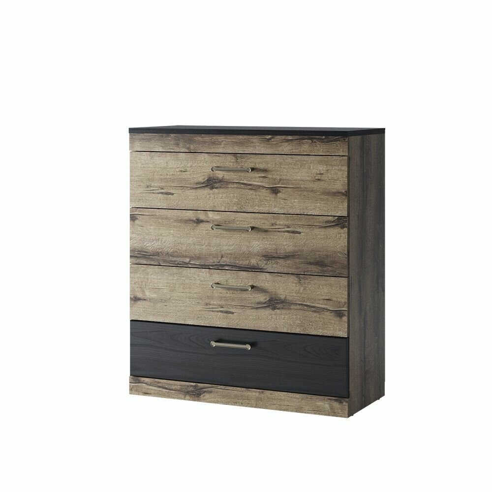 Комод Anrex JAGGER 4S, 92 x 35.6 x 80.2 см, цвет: Дуб монастырский /Черный