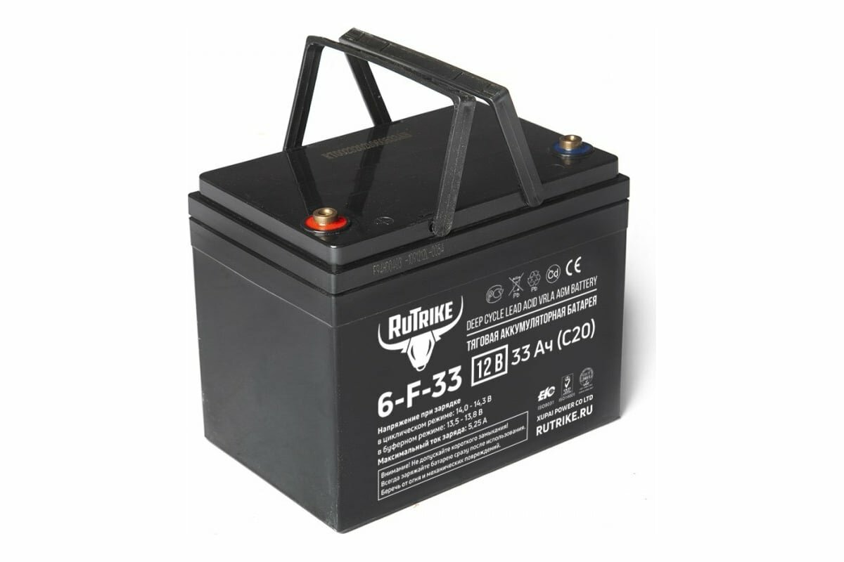 Rutrike Тяговый аккумулятор 6-F-33 (12V33A/H C20) 023281